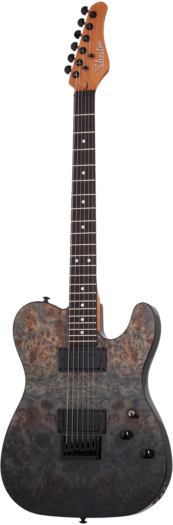Schecter PT Standard Electric Guitar - Black Fade Burst Burl | Guitar Bros