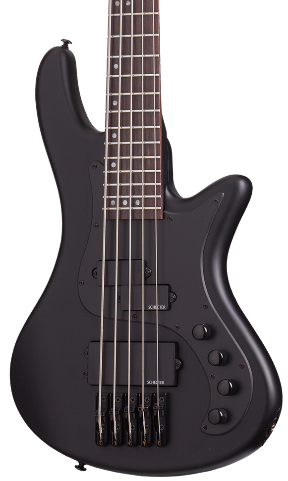 Schecter Stiletto Stealth-5 5-String Bass - Satin Black | Guitar Bros